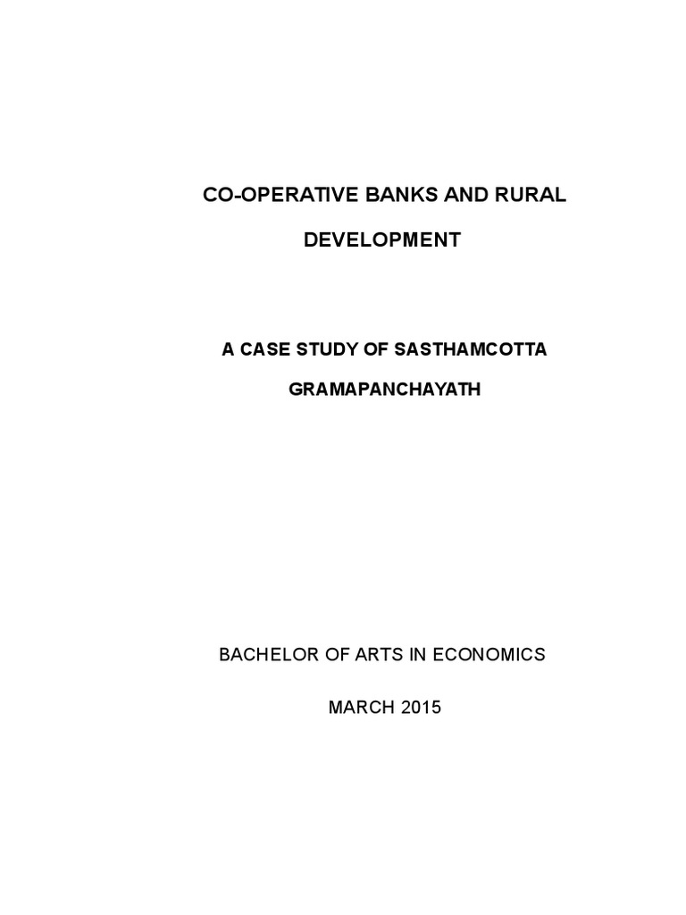 Project On Co-Operative Banks and Rural Development | PDF | Cooperative ...
