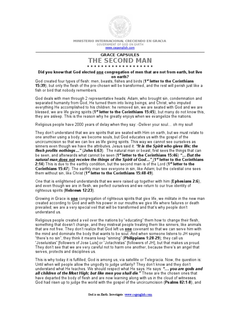 The Second Man | PDF | Sin | Grace In Christianity