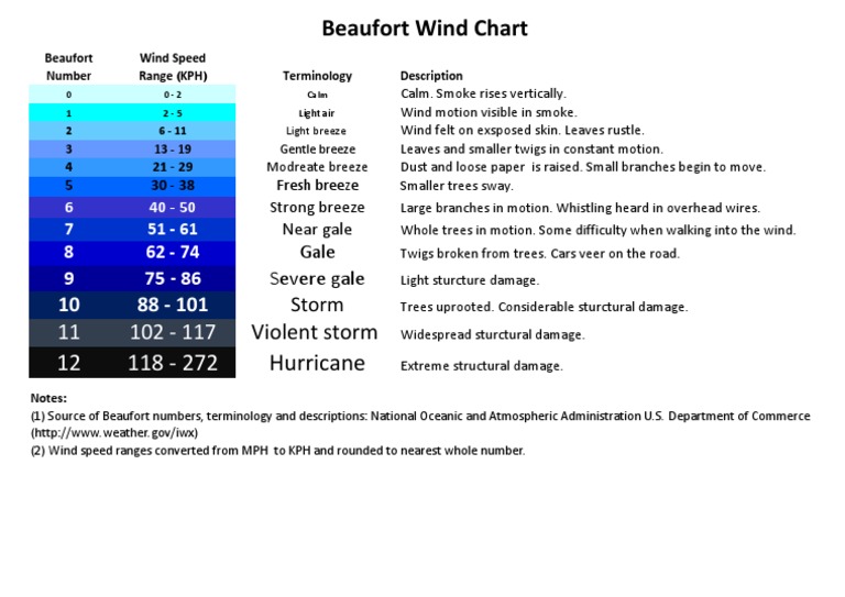 Beaufort Wind Scale Readings | PDF