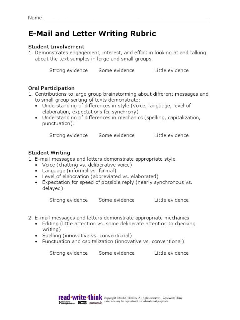 Email Rubric 234 | PDF