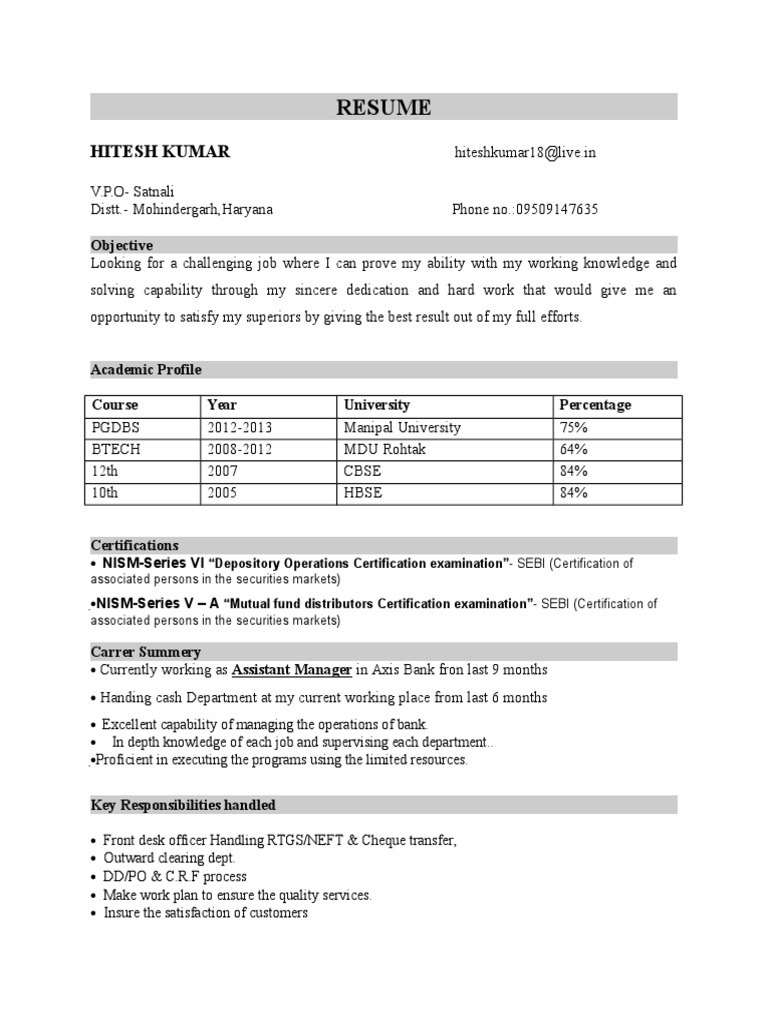 Hitesh Resume | PDF