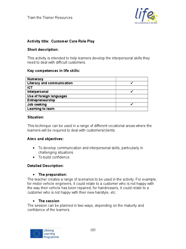 Customer Care Role Play Activity | PDF | Competence (Human Resources ...