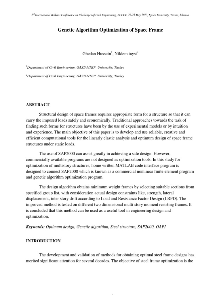 Sap2000-Matlab Oapi | PDF | Genetic Algorithm | Mathematical Optimization