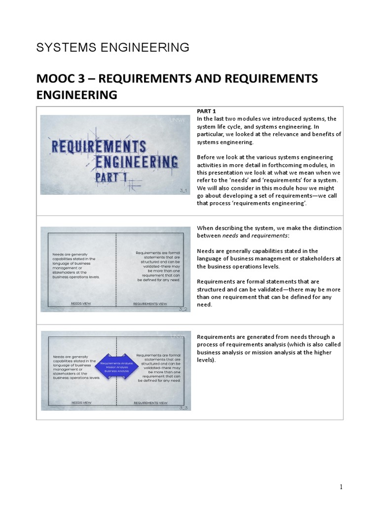 3 - Requirements and Requirements Engineering | System | Systems ...