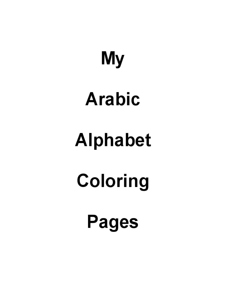 Arabic Alphabet Coloring | PDF | Alphabet | Arabic