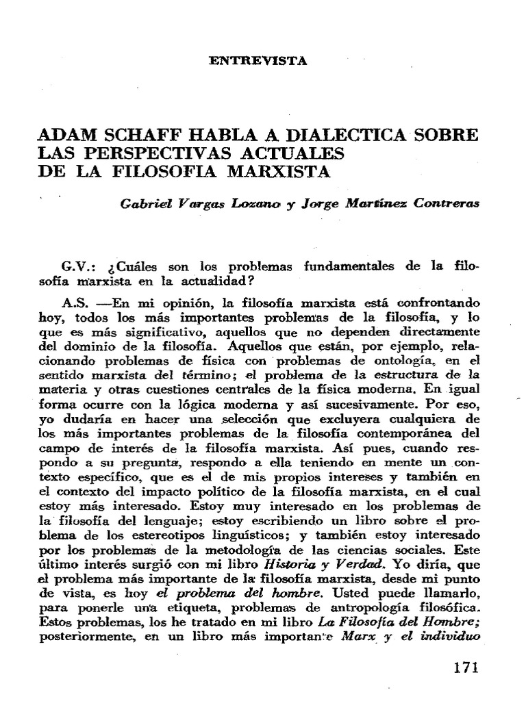 Entrevista Con Adam Schaff | PDF | marxismo | Karl Marx