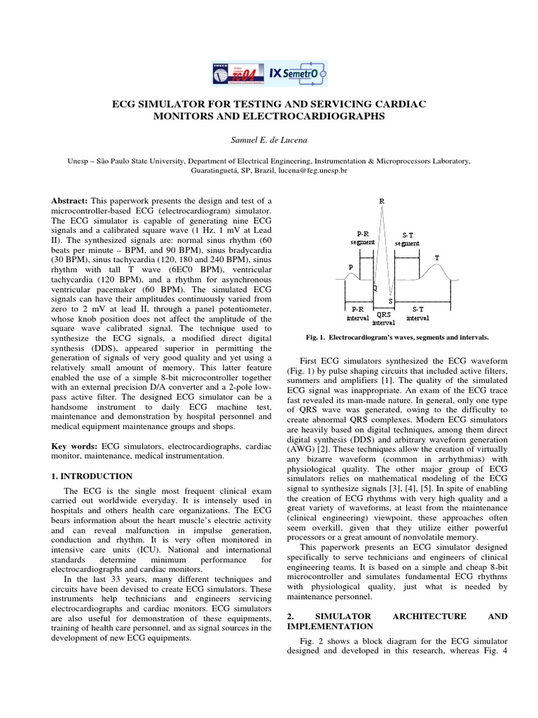 Ecg Simulator | PDF | Electrocardiography | Electronic Engineering