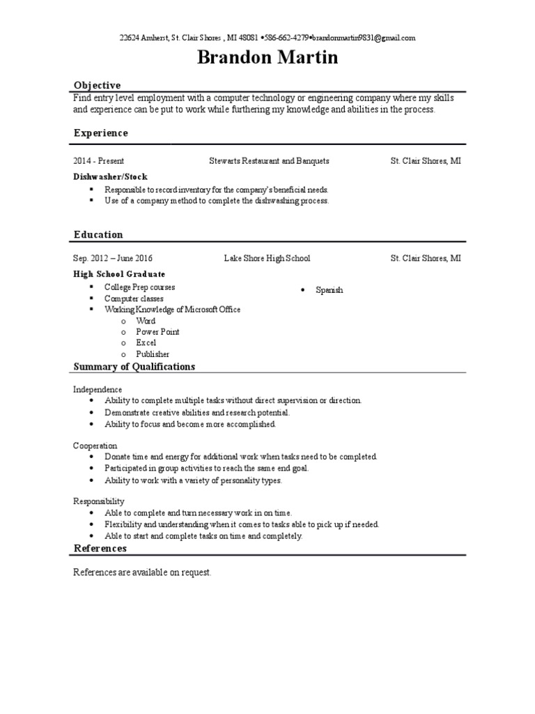 Resume Brandon Martin | PDF | Career & Growth