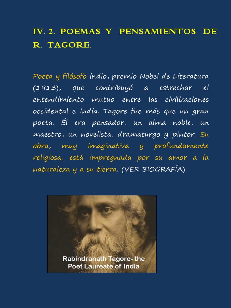 Poemas y Reflexiones de Tagore | PDF | Rabindranath Tagore | Amor