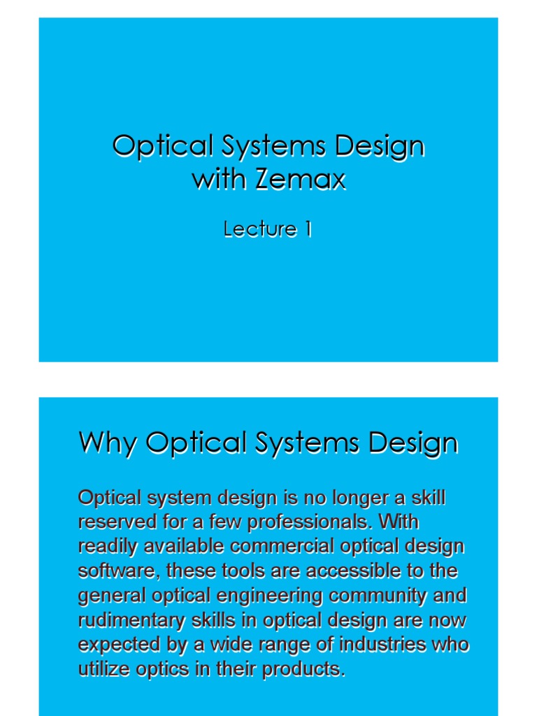 Zemax in General | PDF | Optics | Lens (Optics)