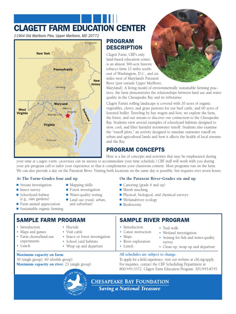 Clagett Farm Overview | PDF | Patuxent River | Chesapeake Bay