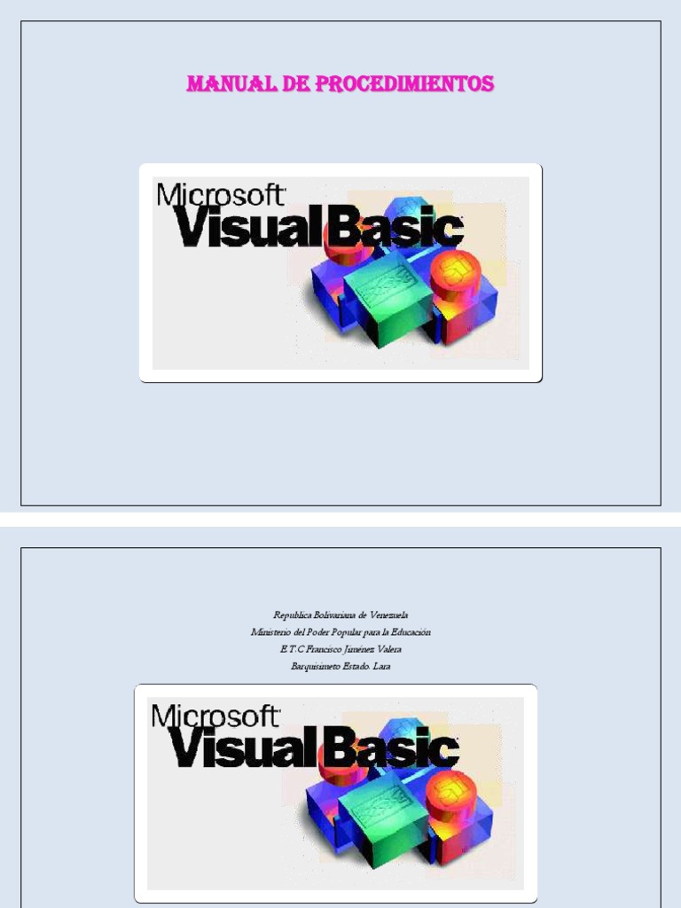 Manual de Visual Basic | PDF | Programación de computadoras | Áreas de ...