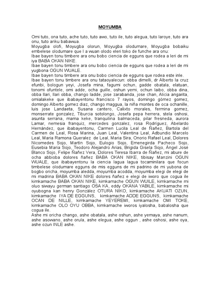 Moyumba | PDF | Santeria | Religión étnica