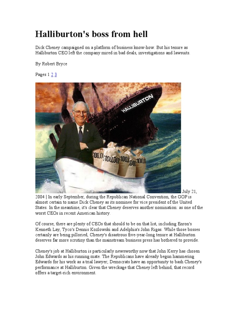 Cheney Halliburton Effect | PDF | Halliburton | Dick Cheney