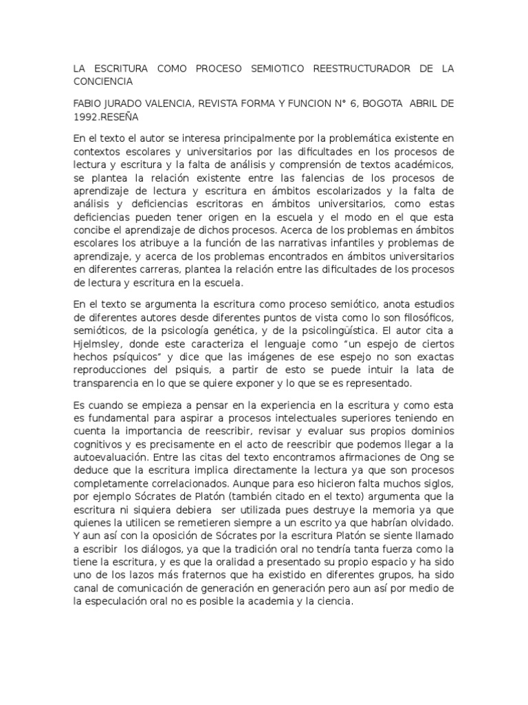 Escritura y Conciencia en Educación | PDF | Lectura (proceso) | Escritura