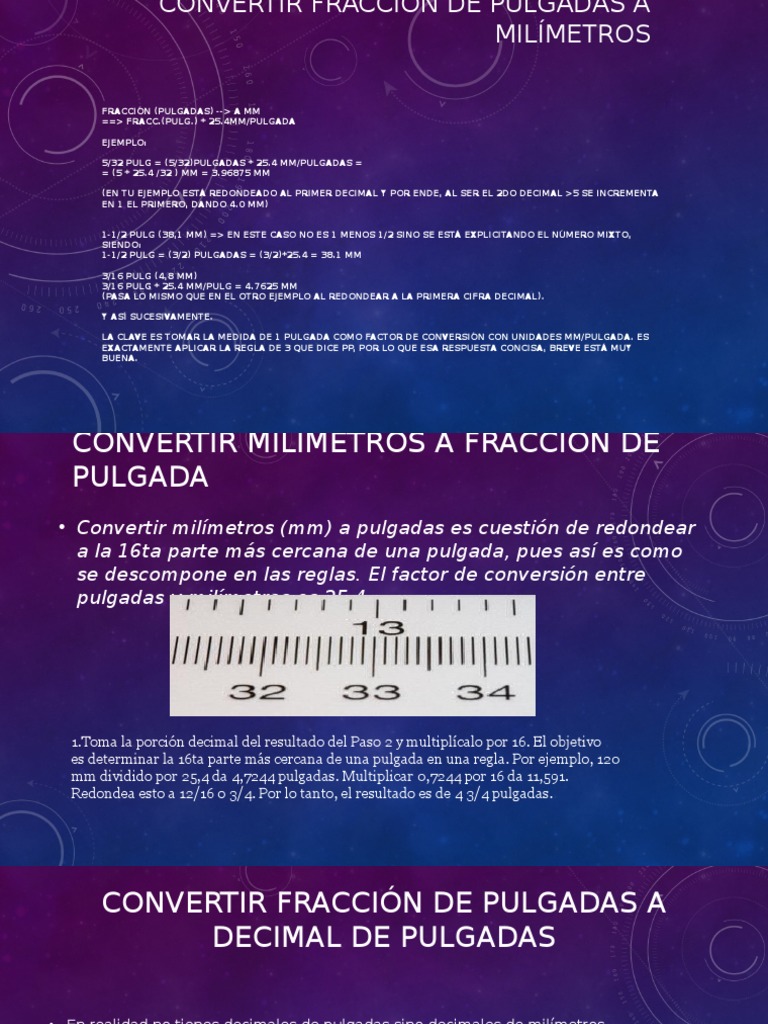 Convertir Fracción de Pulgadas A Milímetros-IsLA | PDF