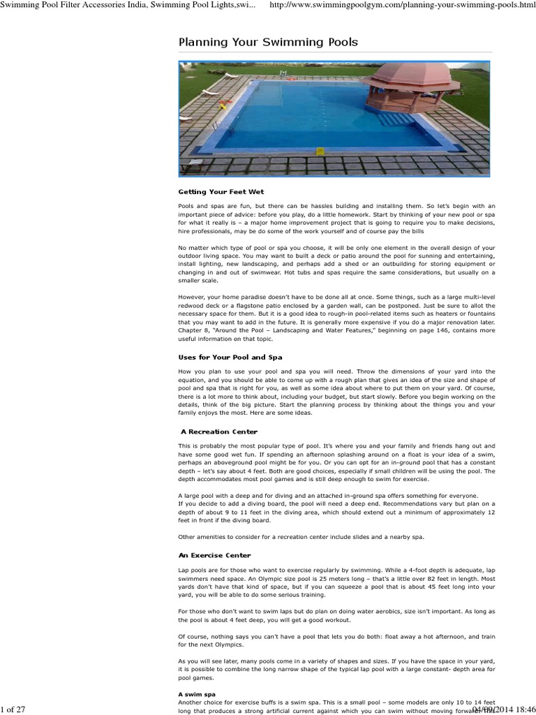 Swimming Pool Preparation | PDF | Swimming Pool | Zoning