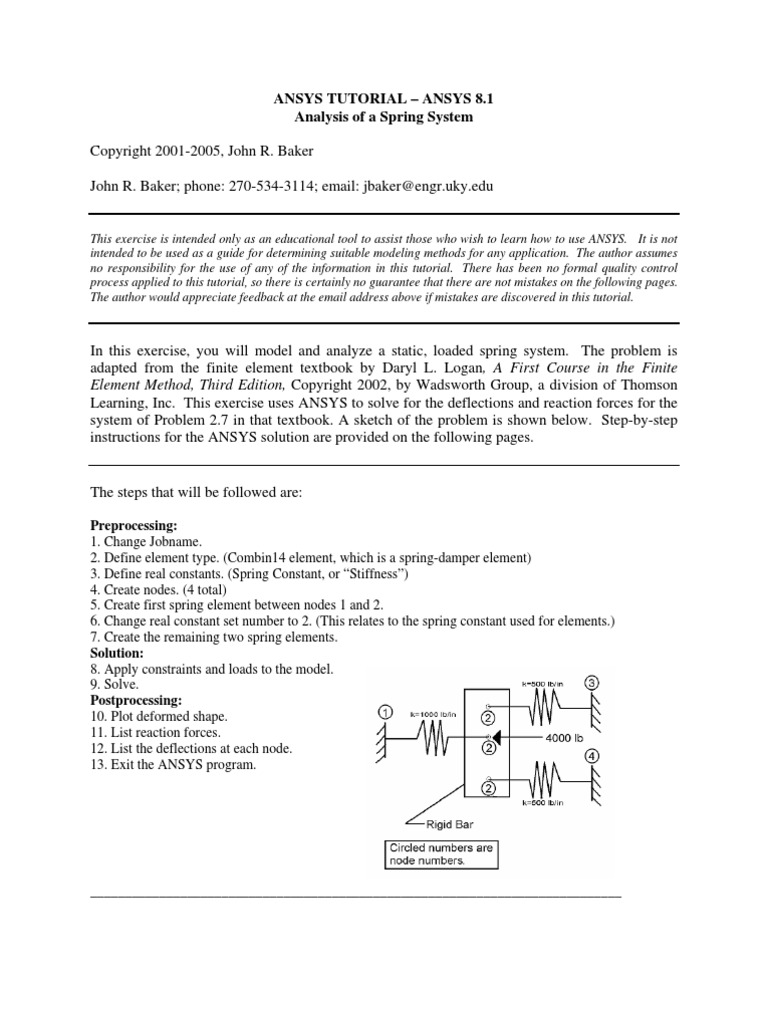 Ansys Tutorial Ansys 81 Analysis Of Pdf Graphical User Interfaces Command Line Interface 6058