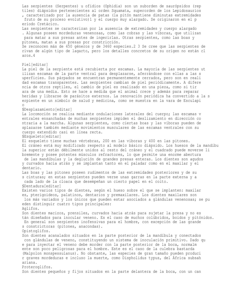 Tepocatas | PDF | Serpiente | Depredadores