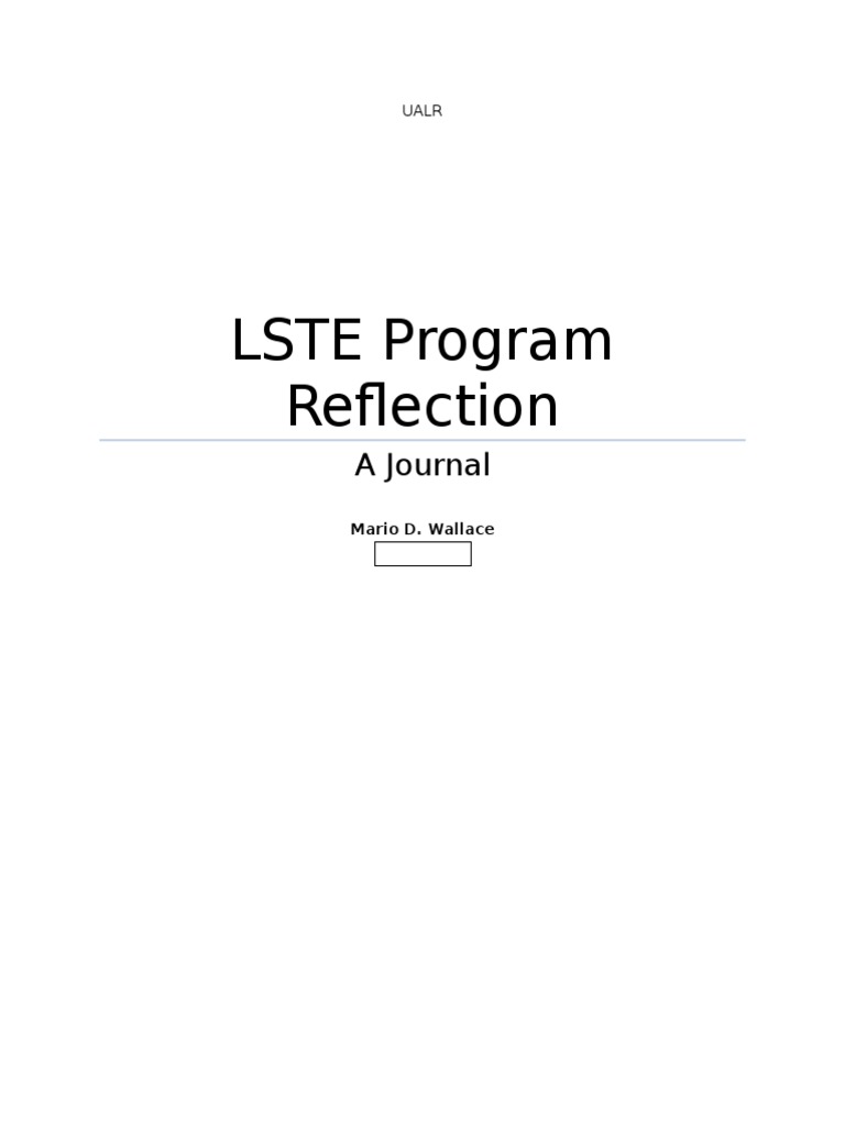 LSTE Program Reflections | PDF | Educational Assessment | Instructional ...