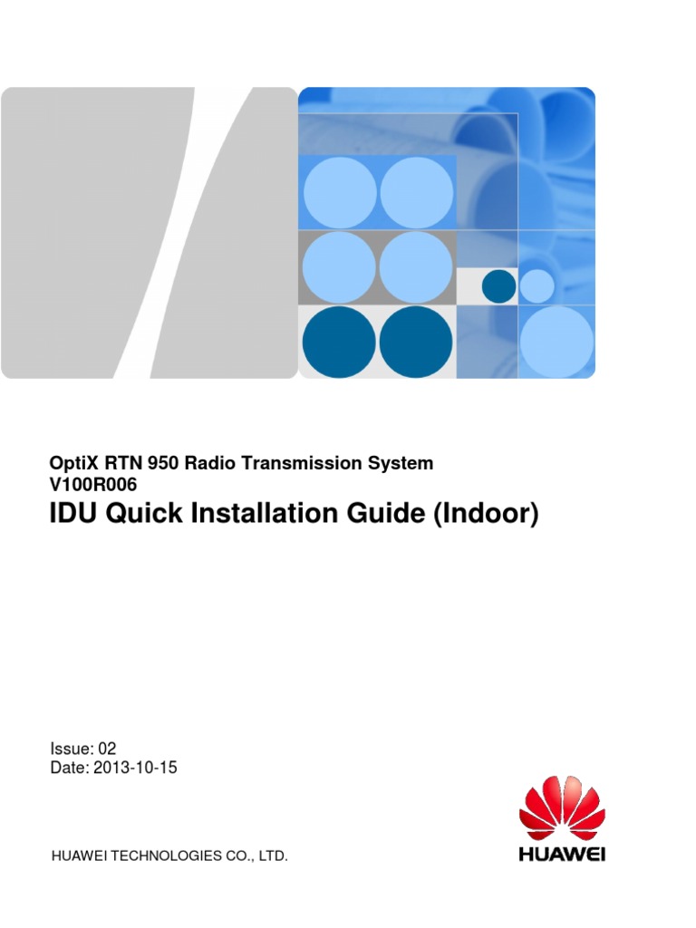 Huawei OptiX RTN 950 IDU Quick Installation Guide (V100R006) | PDF ...