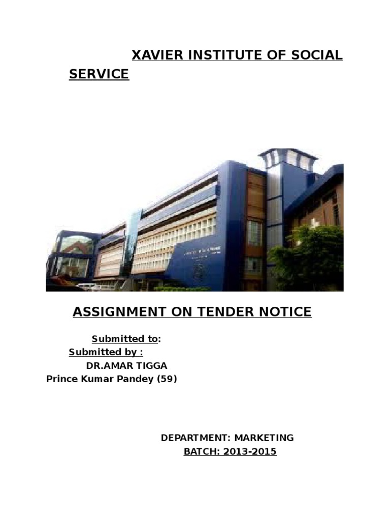 Tender Notice Format | PDF | Business | Law
