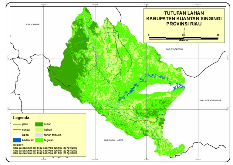 Tutupan Lahan Kabupaten Kuantan Singingi Provinsi Riau: Legenda | PDF