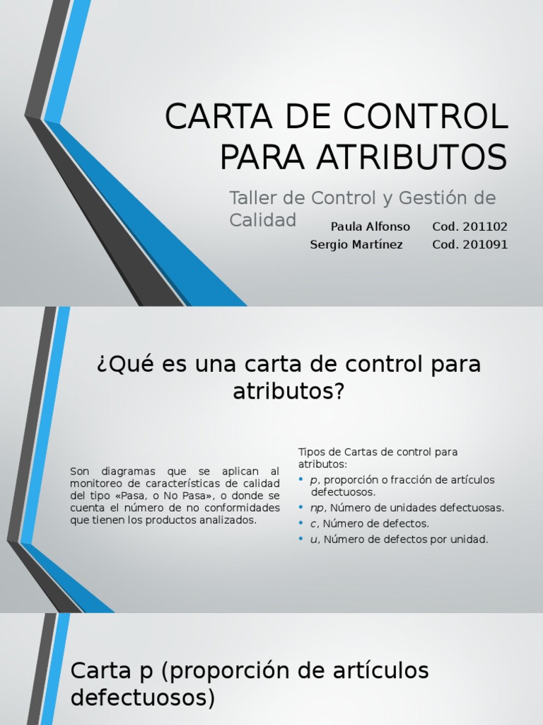 Carta de Control Para Atributos | Desviación Estándar | Estadísticas