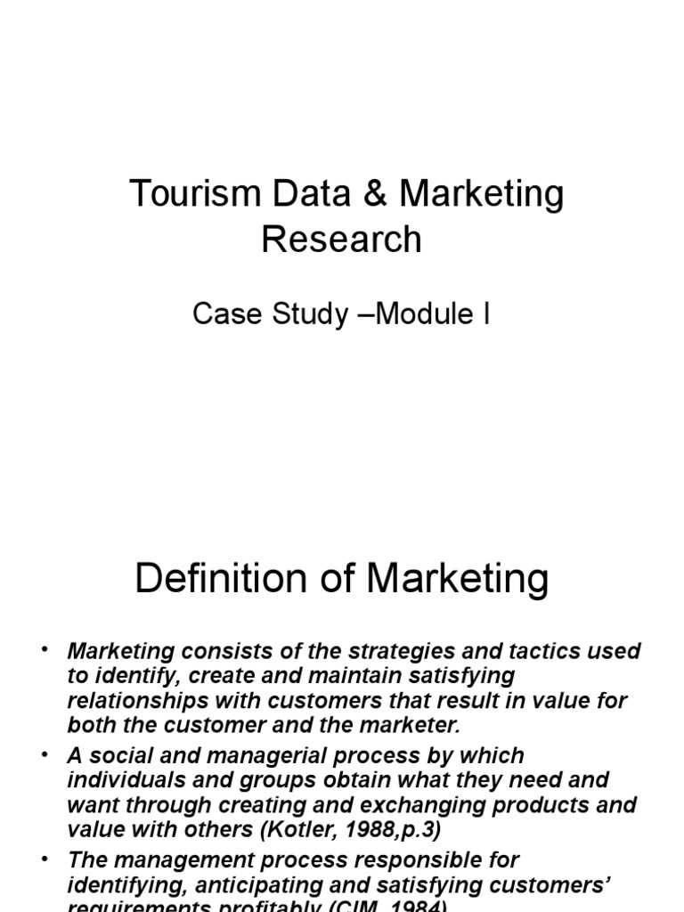 Tourism Data & Marketing Research: Case Study - Module I | PDF ...