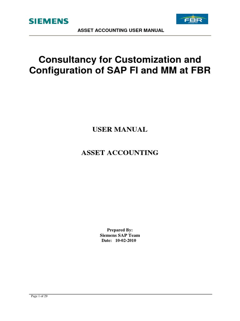 Sap Fi Asset Accounting Aa User Guide | PDF | Depreciation | Inventory
