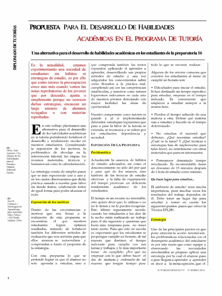 Desarrollo de Habilidades Academicas | PDF