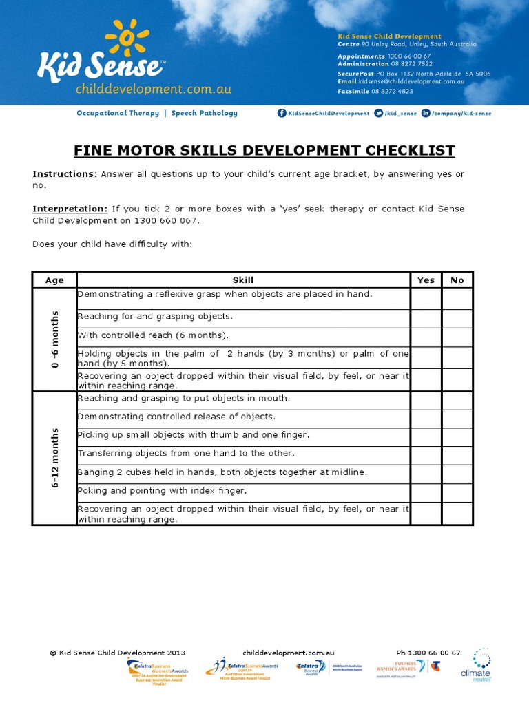 FINE_MOTOR_SKILLS_CHECKLIST.pdf | Leisure