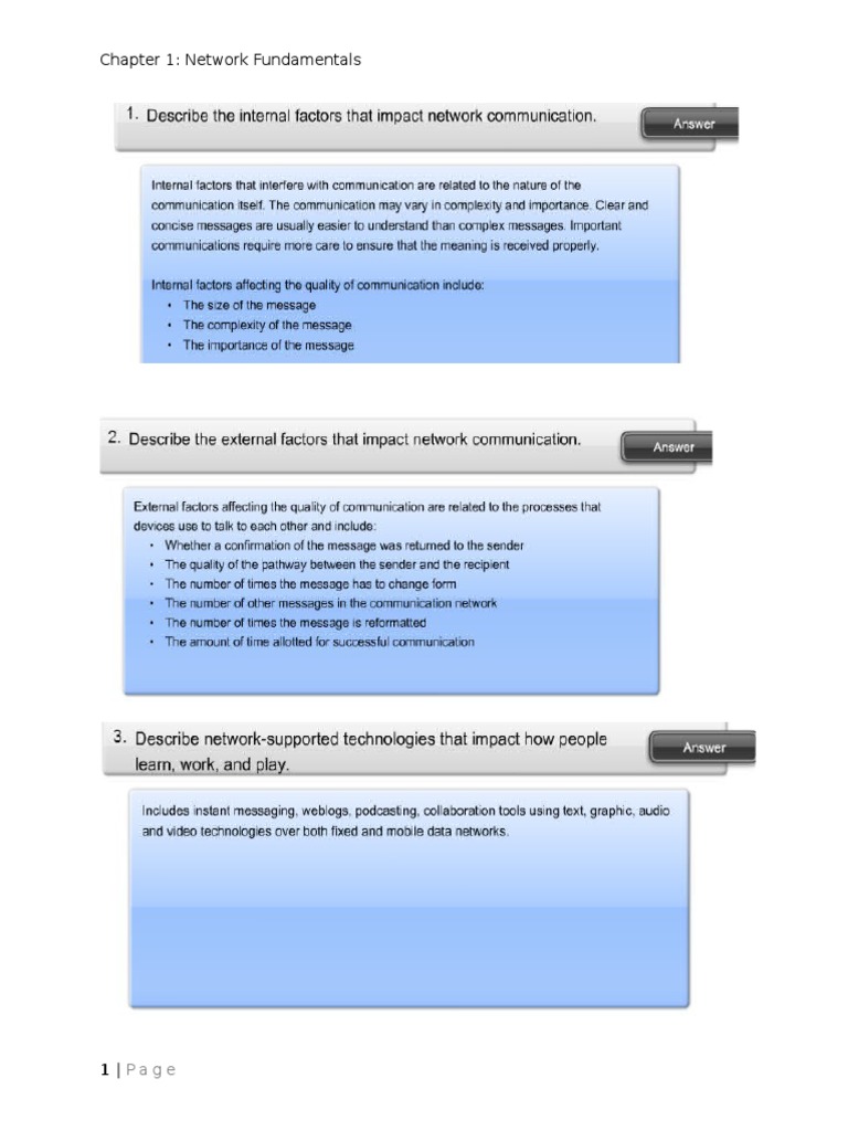 Chapter 1: Network Fundamentals | PDF