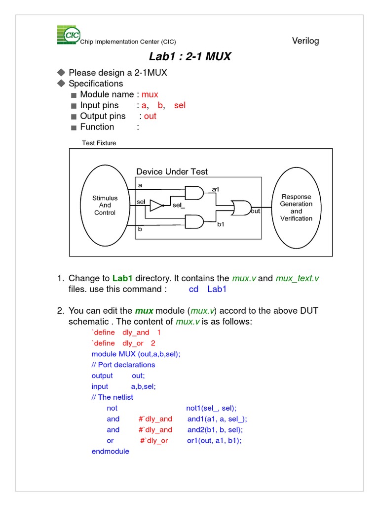 Verilog Lab 201101 PDF | PDF | Central Processing Unit | Computer Engineering