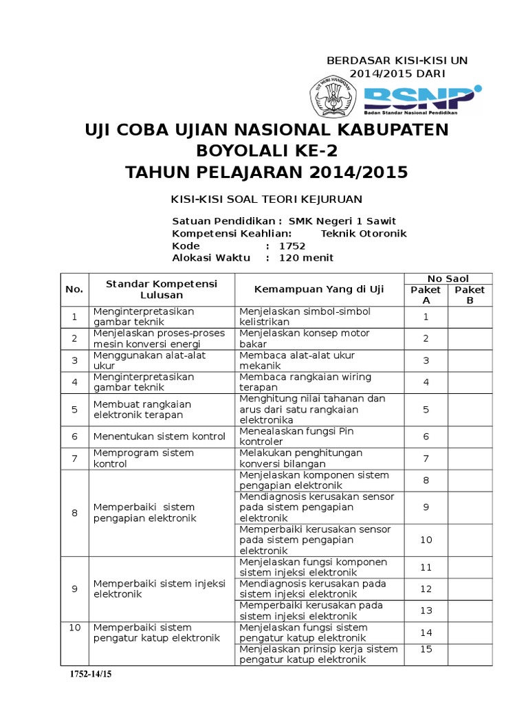 Kisi-Kisi Soal Uji Coba UN Teori Kejuruan Kompetensi Keahlian Teknik ...