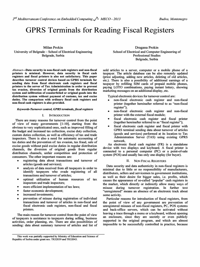 02.Gprs Terminals For Reading Fiscal Registers | PDF | Point Of Sale ...
