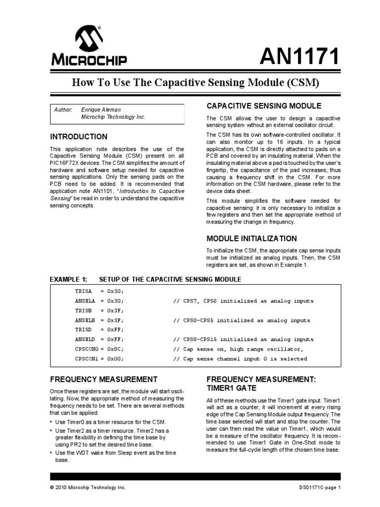 How To Use The Capacitive Sensing Module (CSM) | PDF | Pic ...