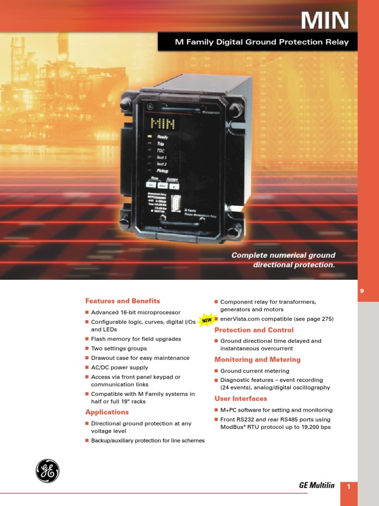 M Family Digital Ground Protection Relay | PDF | Relay | Power Supply