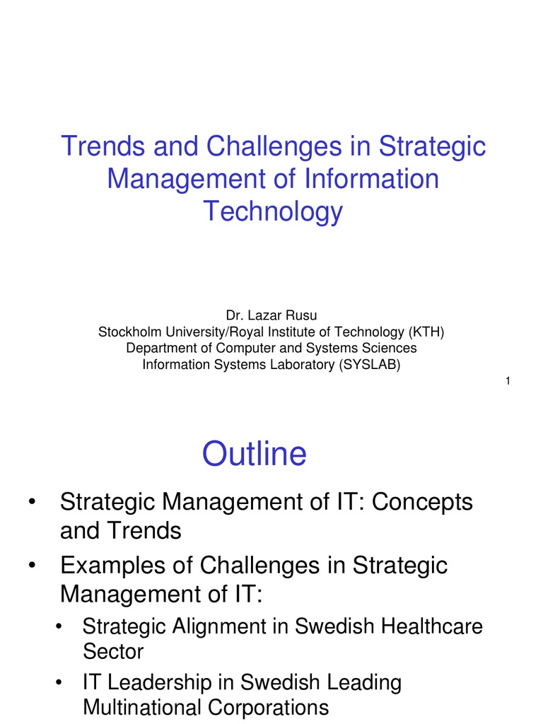 Trends And Challenges In Strategic Management Of It Pdf Performance