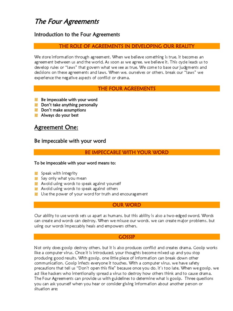 4 Agreements | PDF | Career & Growth | Self-Improvement