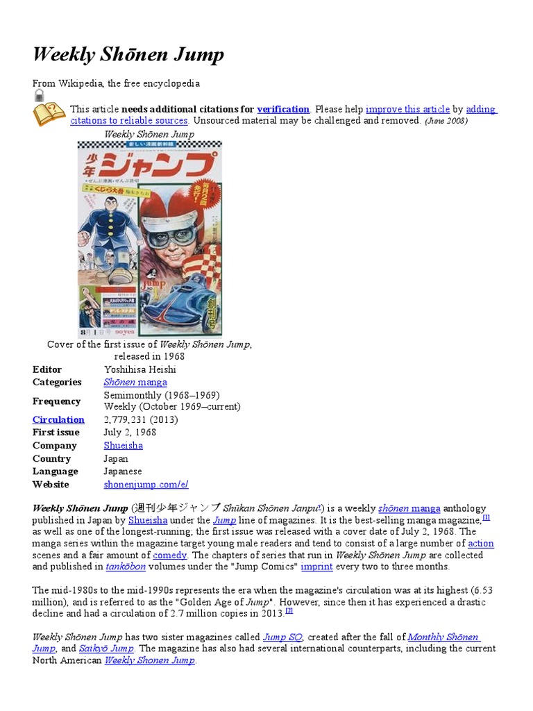 Weekly Shonen Jump | PDF | Comic Book Publishing Companies Of Japan ...