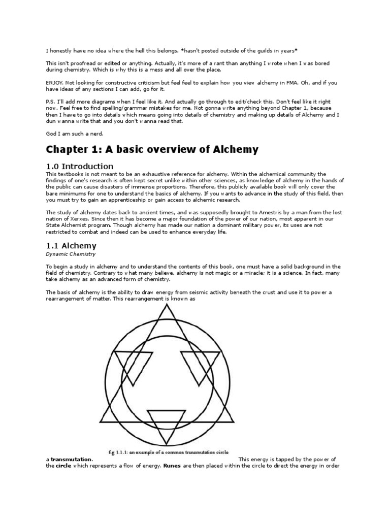 Alchemy Basics | Alchemy | Chemical Equilibrium