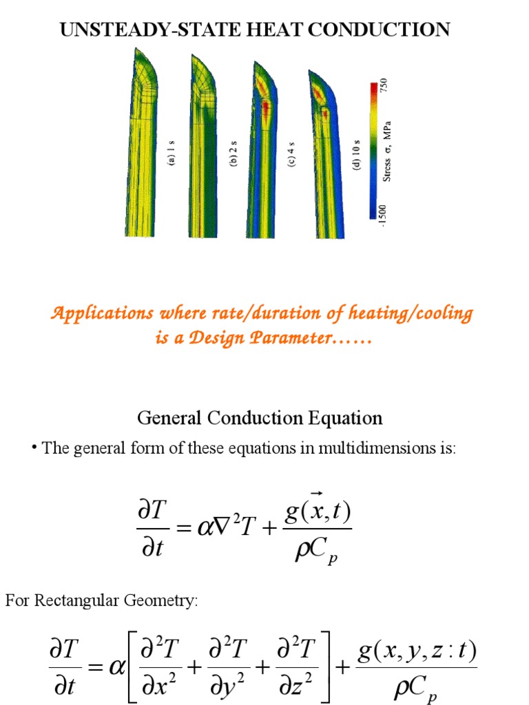 Unsteady State Conduction | PDF | Heat Transfer | Thermal Conduction