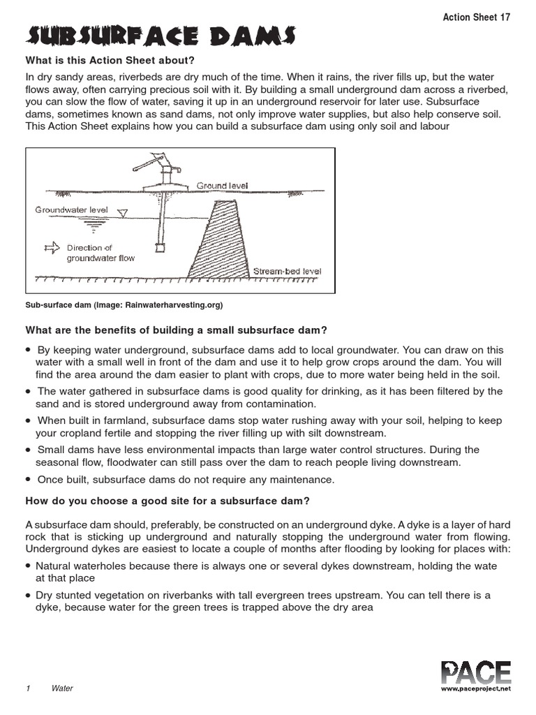 Sub Surface Dams PDF | PDF | Dam | Levee