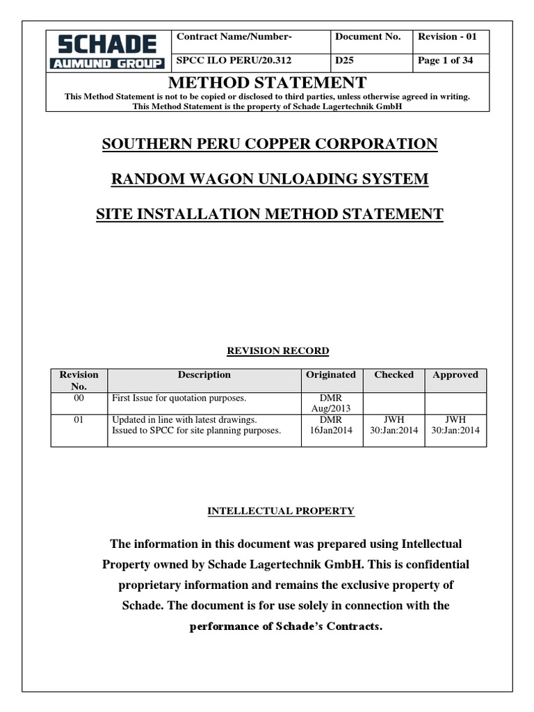 20.312 - D25 - Rev 01 Site Installation Method Statement | PDF ...