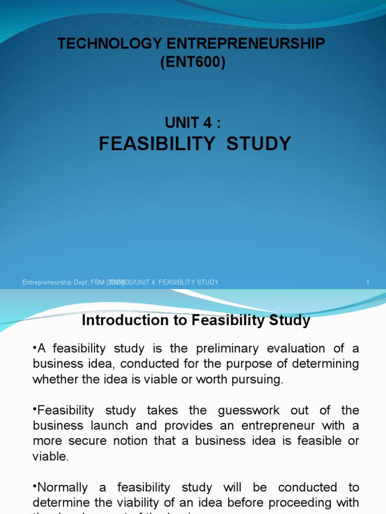 Feasibility Study | PDF | Feasibility Study | Entrepreneurship