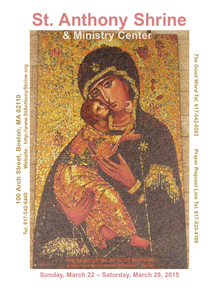 St. Anthony Shrine: & Ministry Center | PDF | Confirmation | Lent St. Anthony Shrine: & Ministry Center | PDF | Confirmation | Lent