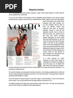 Vogue A Level Media Cheat Sheet | PDF | Vogue (Magazine) | Magazines