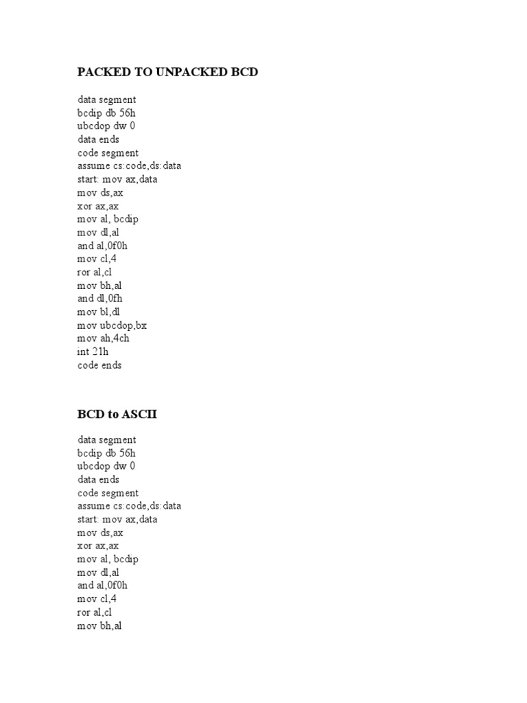 Tasm Programs | PDF | Computers