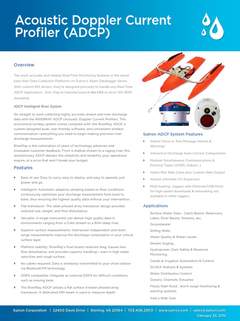 Acoustic Doppler Current Profiler (ADCP) | PDF | Battery (Electricity ...